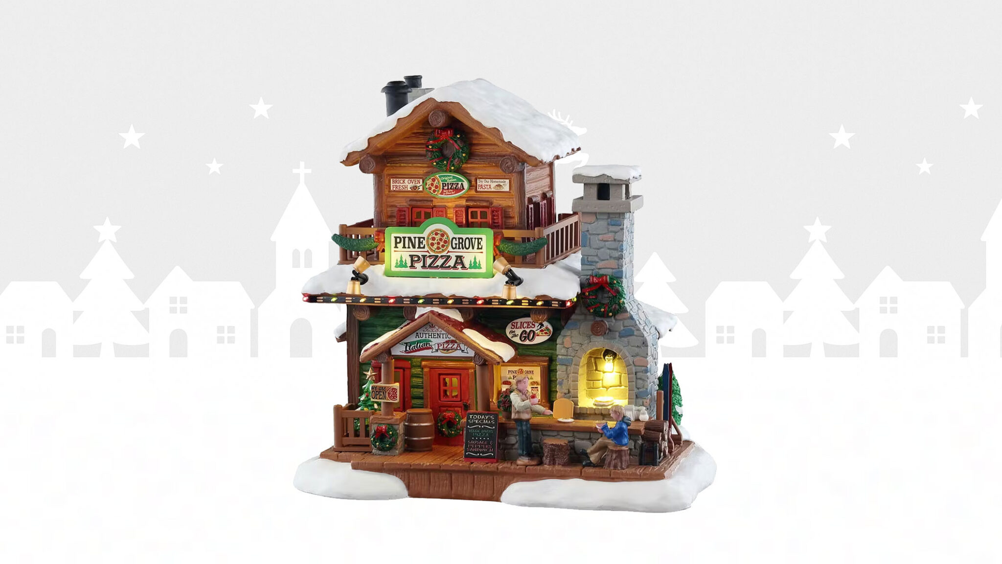 Pine Grove Pizza by Lemax – A Rustic Retreat for Your Vail Village Display